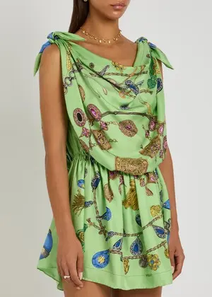 Versace Printed Silk Mini Dress