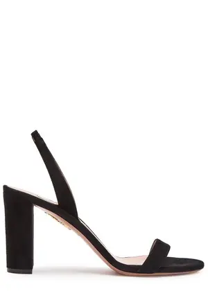 AQUAZZURA So Nude 85 Suede Sandals - Black