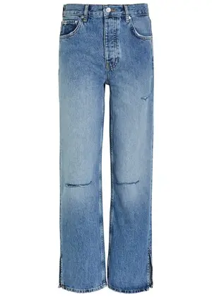 ANINE BING Roy Distressed Straight-leg Jeans