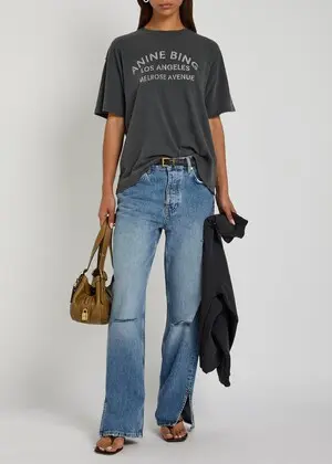 ANINE BING Roy Distressed Straight-leg Jeans