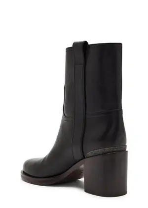Brunello Cucinelli 75 Leather Ankle Boots