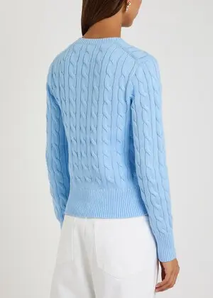 Polo Ralph Lauren Logo-embroidered Cable-knit Cotton Cardigan