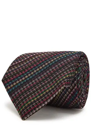 Paul Smith Paul Smith Houndstooth Silk And Wool-Blend Tie Multicoloured 1