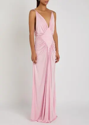 Versace Draped Satin-jersey Gown