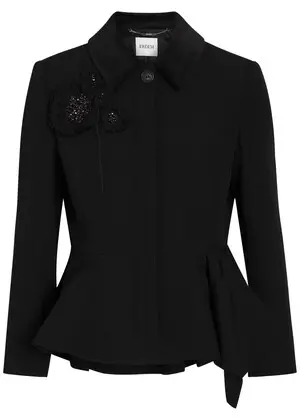 Erdem Floral-embellished Wool Jacket