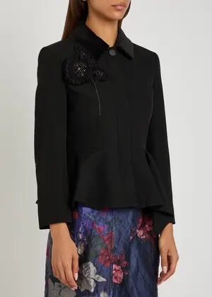 Erdem Floral-embellished Wool Jacket