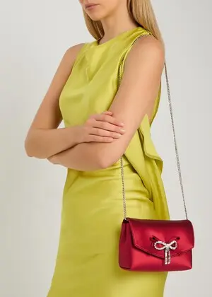 JIMMY CHOO Soft Bow Mini Satin Clutch