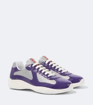 Prada PRADA America's Cup Leather-Trimmed Sneakers Purple