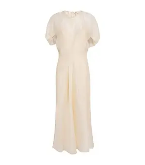 Khaite Puff Sleeve Ria Midi Dress