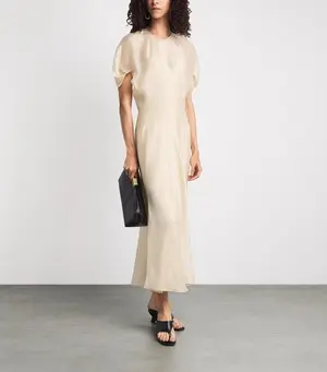 Khaite Puff Sleeve Ria Midi Dress