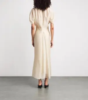 Khaite Puff Sleeve Ria Midi Dress