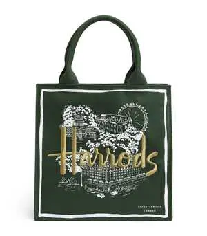 Harrods Small City Stories Tote Bag - Green