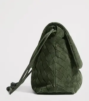 Bottega Veneta Suede Giorno Shoulder Bag - Green