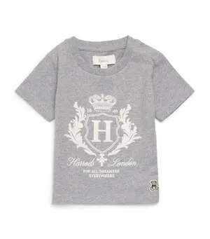 Harrods Cotton Jersey Flocked Logo T-shirt