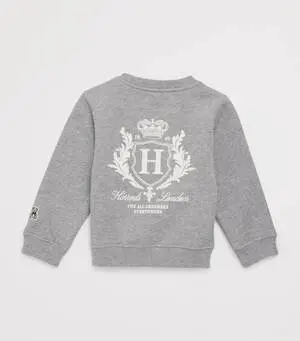 Harrods Cotton Jersey Flocked Logo Sweatshirt