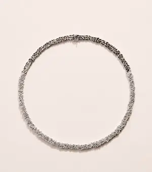 SUZANNE KALAN Diamond Baguette Tennis Necklace - White
