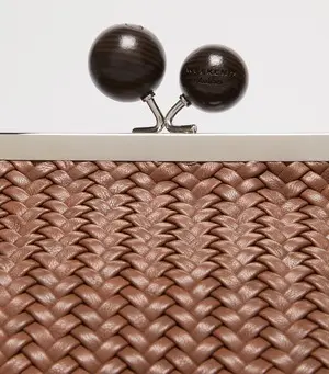 Max Mara Leather Woven Pasticcino Clutch Bag