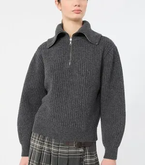 Max Mara Virgin Wool Quarter-zip Sweater