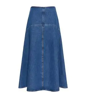 Max Mara Denim Midi Skirt - Navy