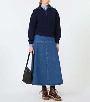 Max Mara Denim Midi Skirt