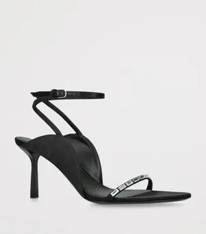 Victoria Beckham Eliza Embellished Leather Heeled Sandals