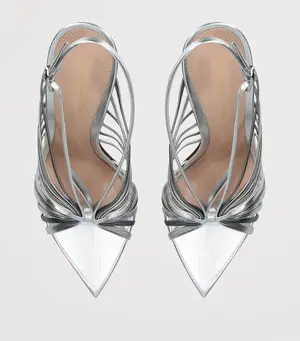 GIANVITO ROSSI Metallic Leather Muse Sandals 105