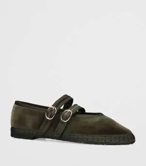 FLABELUS Velvet Claire Mary Jane Flats