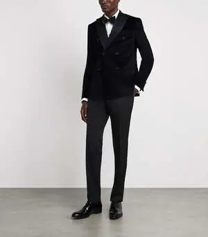 Pal Zileri Stretch-cotton Double-breasted Tuxedo Jacket
