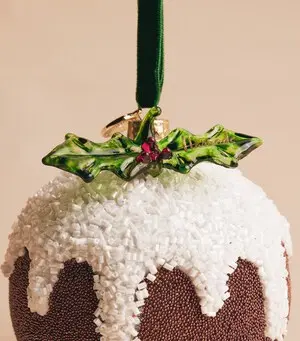 Harrods Beaded Christmas Pudding Bauble