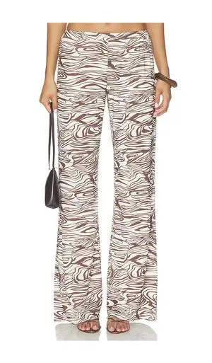 Amanda Uprichard Mariko Pants In Multi - Aurora Print