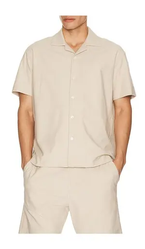 Theory Soft Terry Shirt In Neutral - Warm Silver Cloud