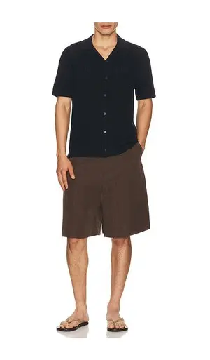 Theory Camp Collar Shirt In Navy