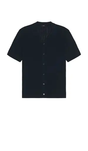 Theory Camp Collar Shirt In Navy