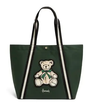 Harrods Medium Henry Bear Tote Bag - Green