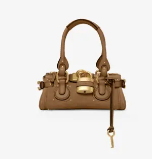 Chloé Paddington" Satchel With Gold Tone Hardware - Deep Khaki