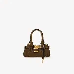 Chloé Chloé "Paddington" Satchel With Gold Tone Hardware Deep Khaki
