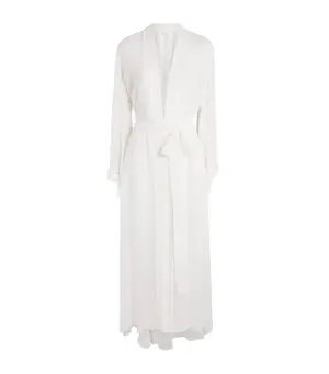 Rosamosario Silk Fatima The Bride Robe - White