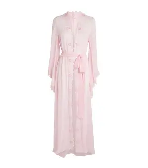 Rosamosario Silk Georgette Embellished Robe