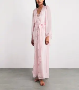 Rosamosario Silk Georgette Embellished Robe