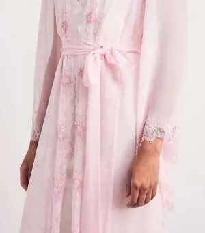 Rosamosario Silk Georgette Embellished Robe