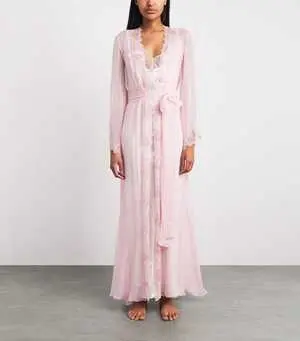 Rosamosario Silk Georgette Embellished Robe