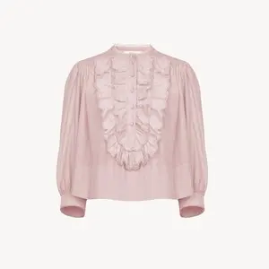 Chloé Chloé Ruffled Button-Up Blouse Shadow Pink