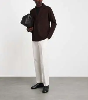 LARDINI Virgin Wool Double-breasted Cardigan