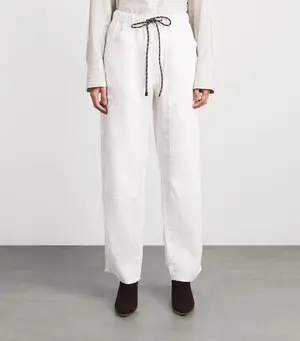 Rag & Bone Linen Atlas Wide-leg Trousers