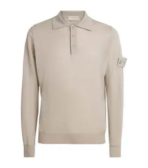 Stone Island Virgin Wool Ghost Polo Sweater - Beige