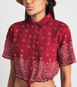 Devon Windsor Bandana Print Cropped Rosie Shirt