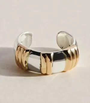 FYR Sterling And Yellow Gold Blaze Ear Cuff - Silver