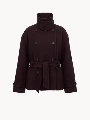 Chloé Chloé Double Breasted Belted Jacket Deep Purple