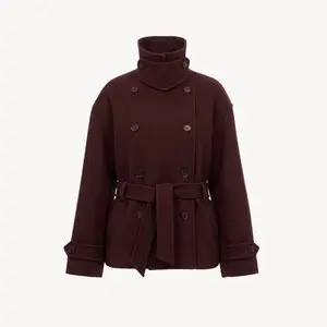 Chloé Double Breasted Belted Jacket - Deep Purple