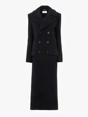 Chloé Double-breasted Long Coat - Black